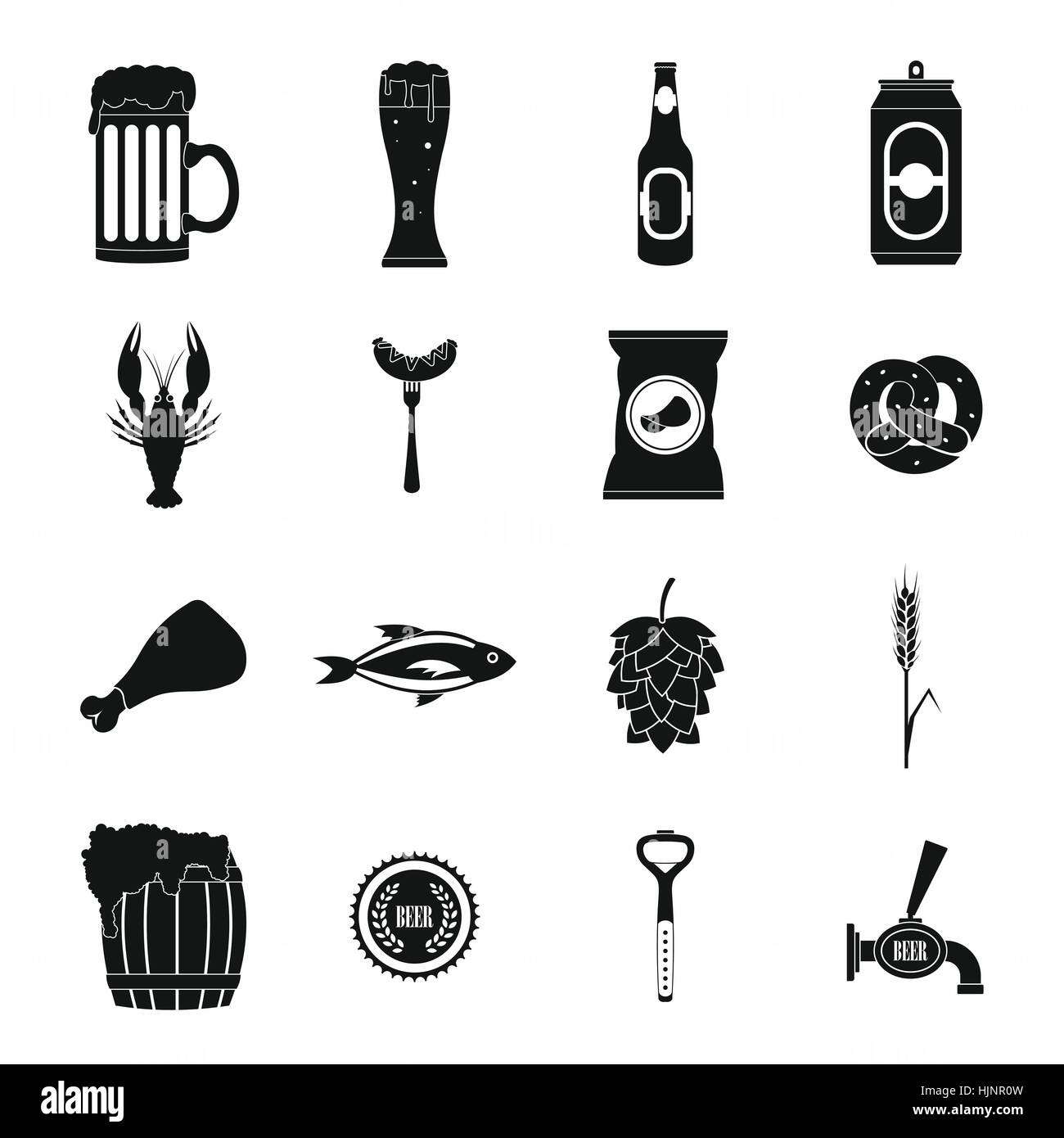 Beer icons set in simple style for any design Stock Vector Image & Art ...