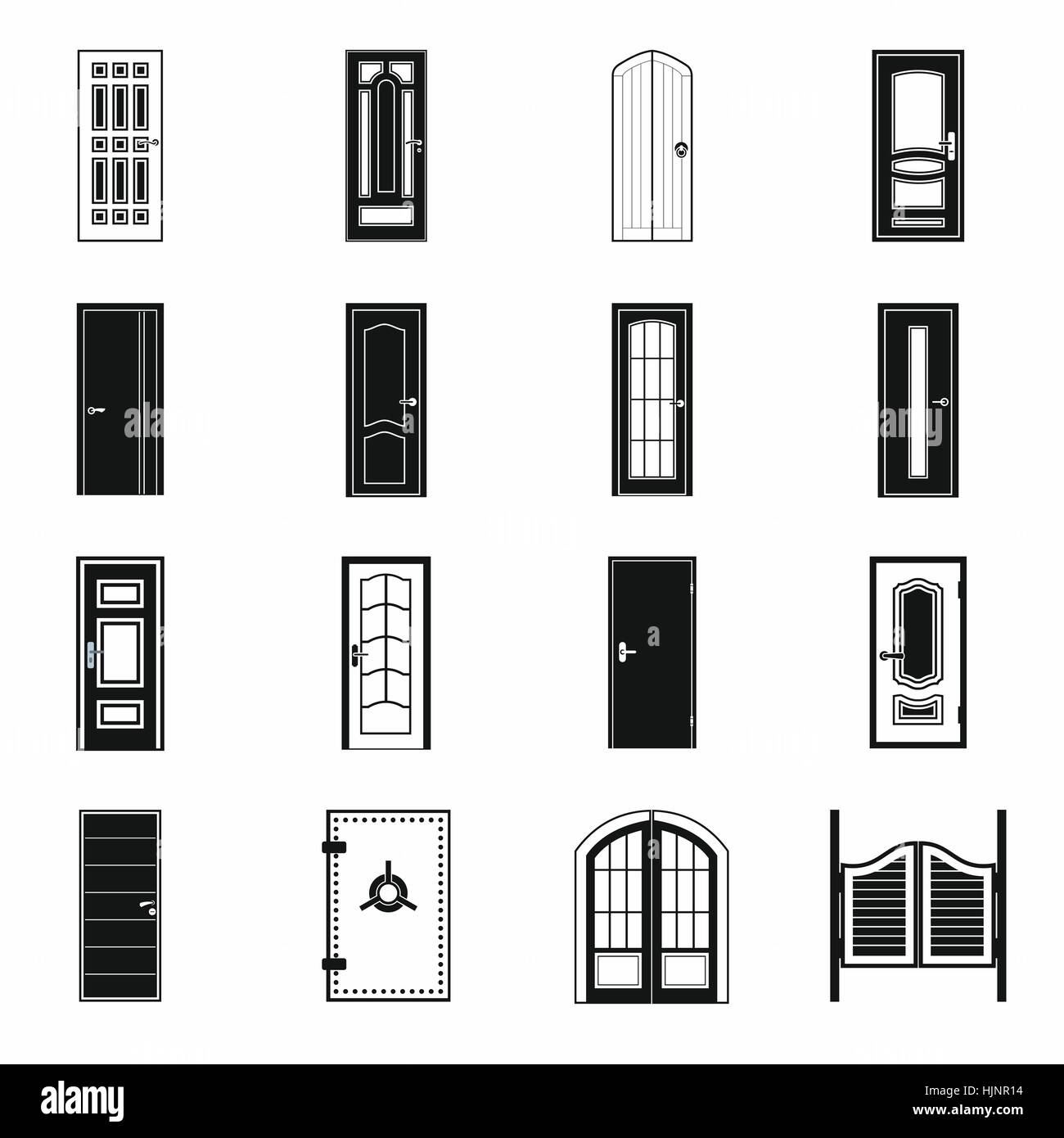 Doors icons set in simple style for any design Stock Vector Image & Art ...