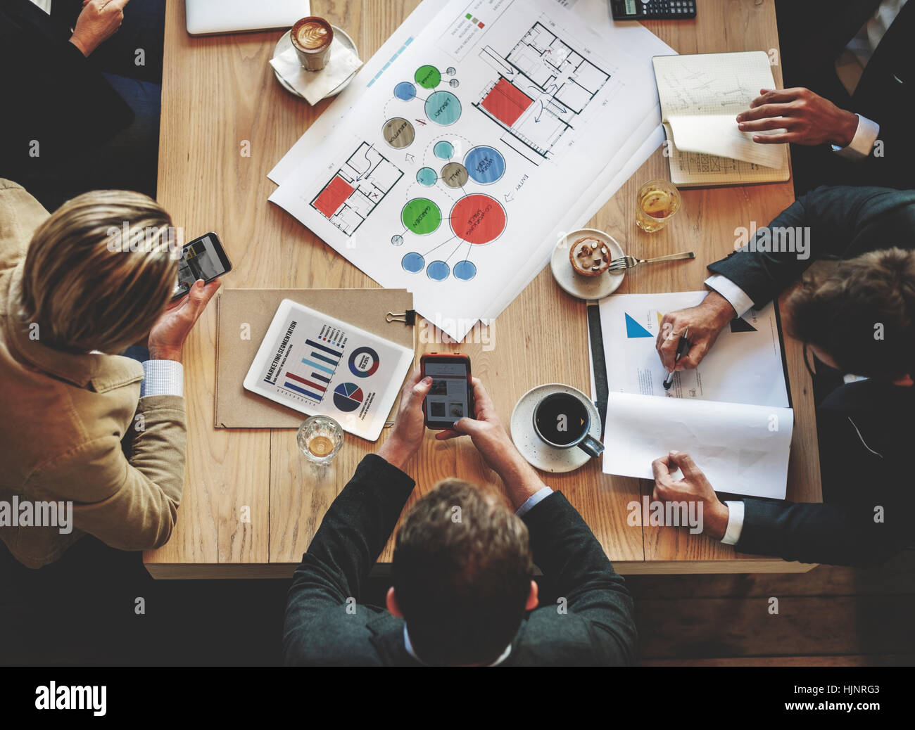 People Meeting Brainstorming Blueprint Design Concept Stock Photo - Alamy