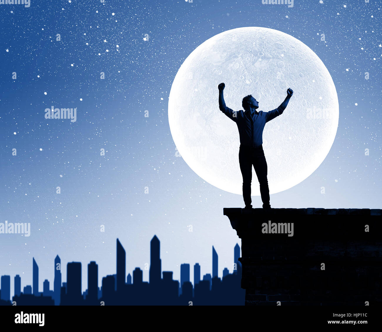 Full moon evening bright shine hi-res stock photography and images - Alamy