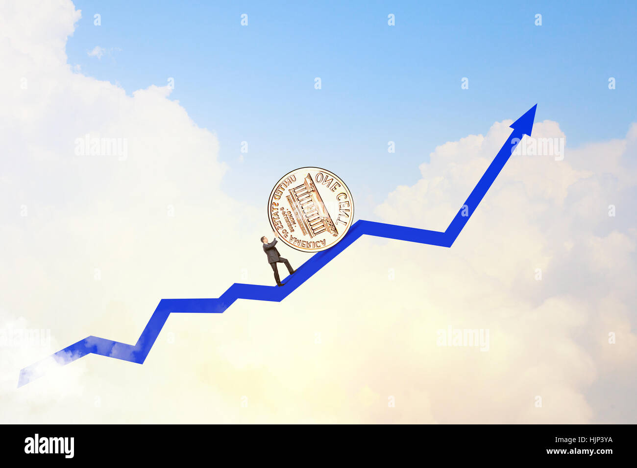 Wealth concept man stacking hi-res stock photography and images - Alamy