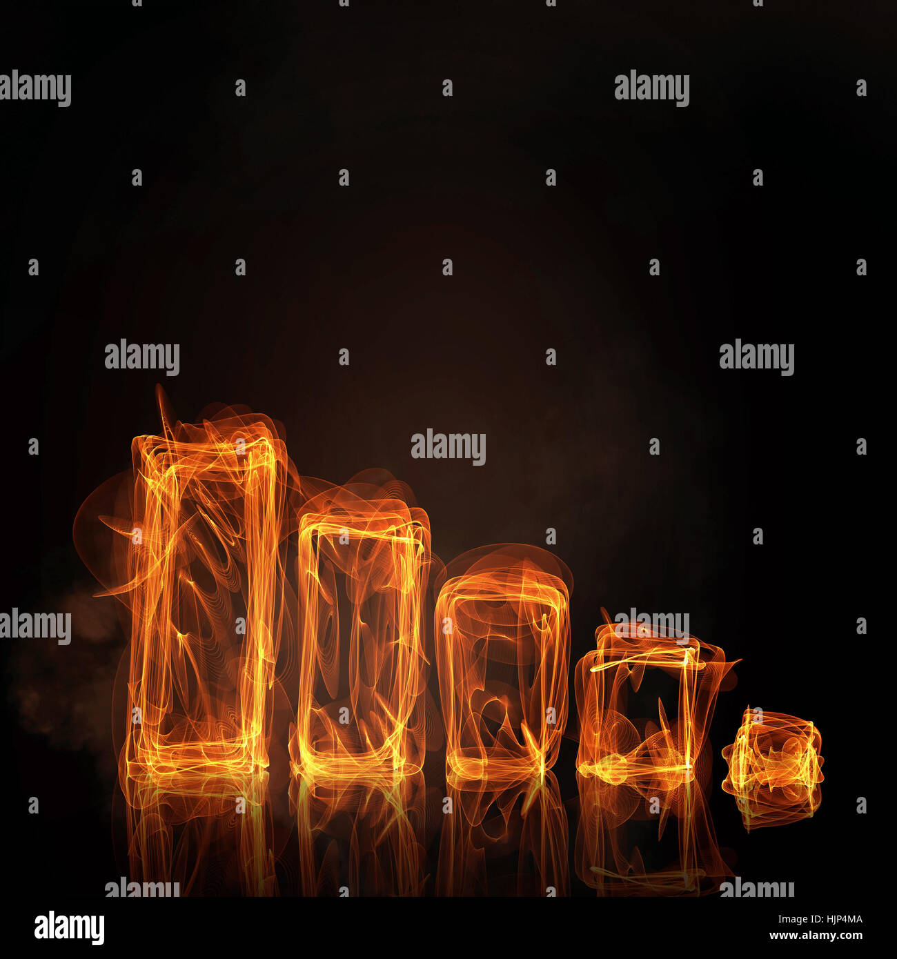Fire glowing graph sign on dark background Stock Photo - Alamy