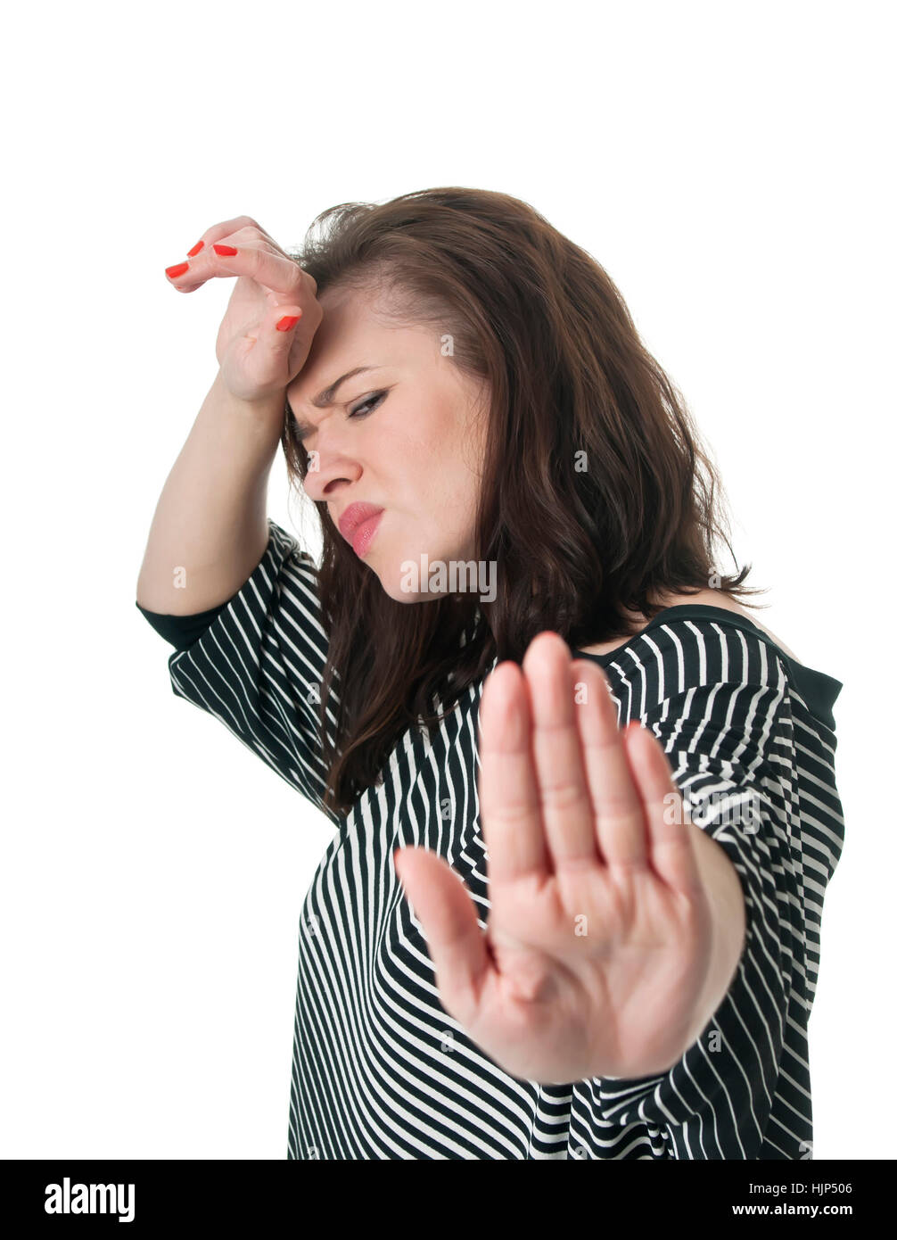 woman, hand, refusal, refuse, reject, rejection, stop, sign, signal ...