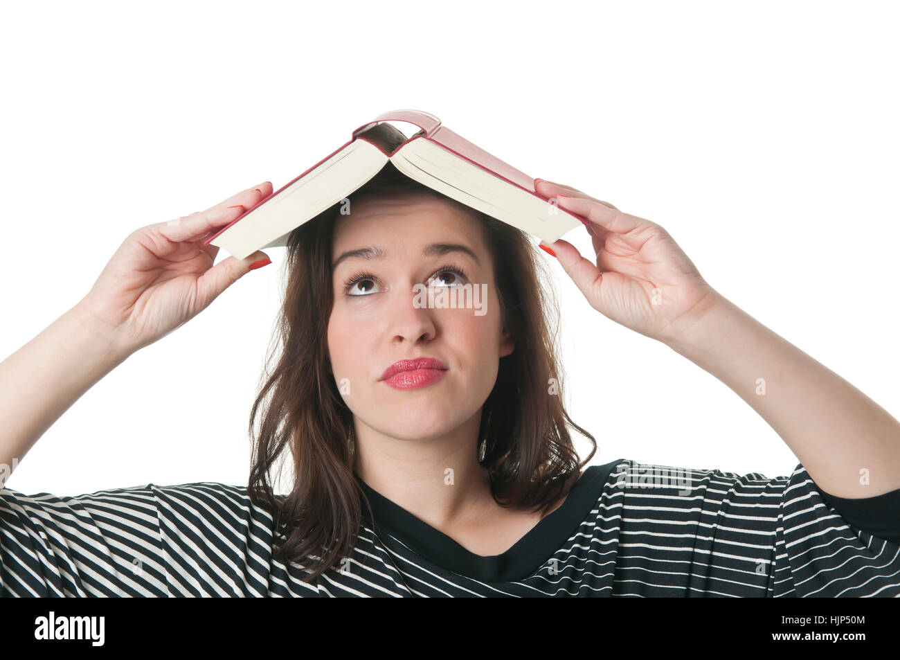 woman with book Stock Photo - Alamy