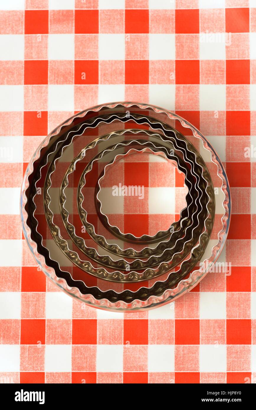 Set of 6 double sided stainless steel cutter Stock Photo - Alamy