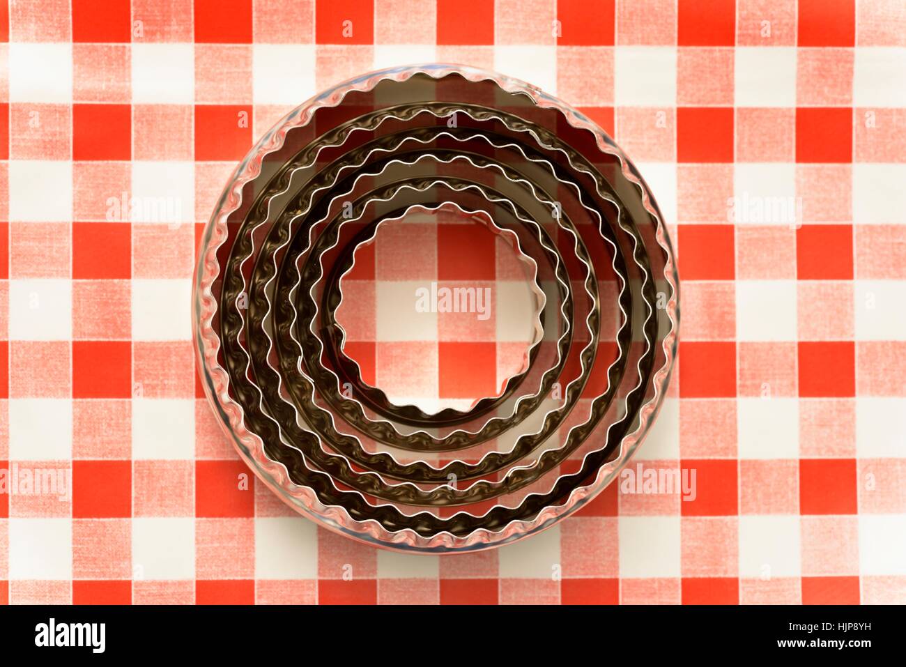 Set of 6 double sided stainless steel cutter Stock Photo - Alamy