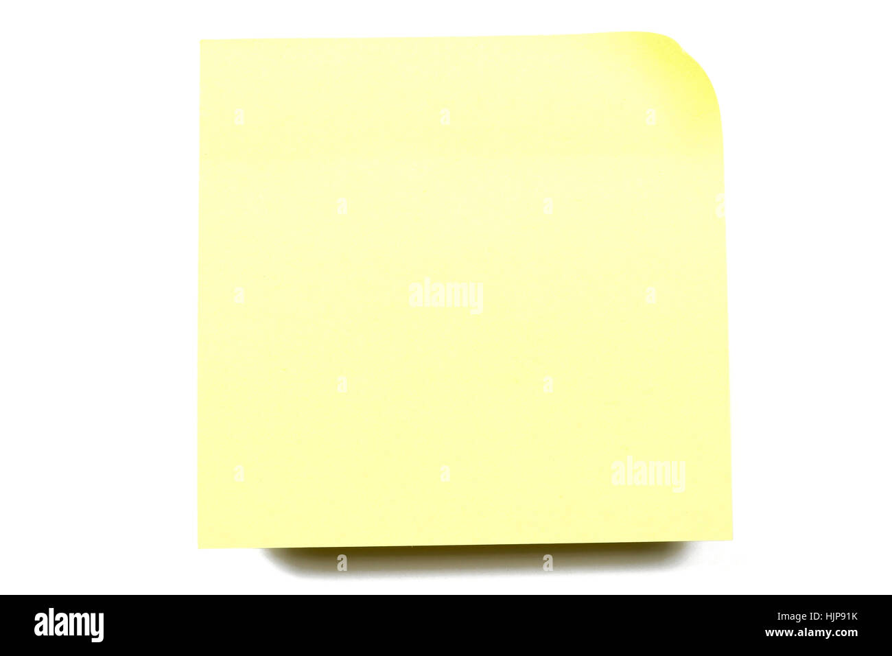 yellow sticky note isolated on white background Stock Photo - Alamy