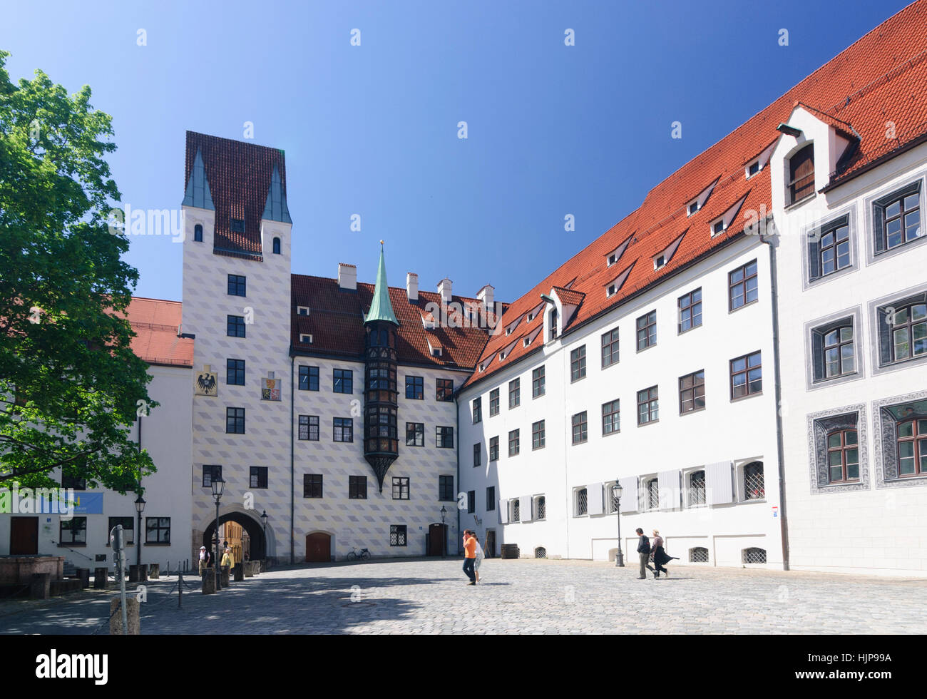 München, Munich: Old town; old yard, Oberbayern, Upper Bavaria, Bayern ...