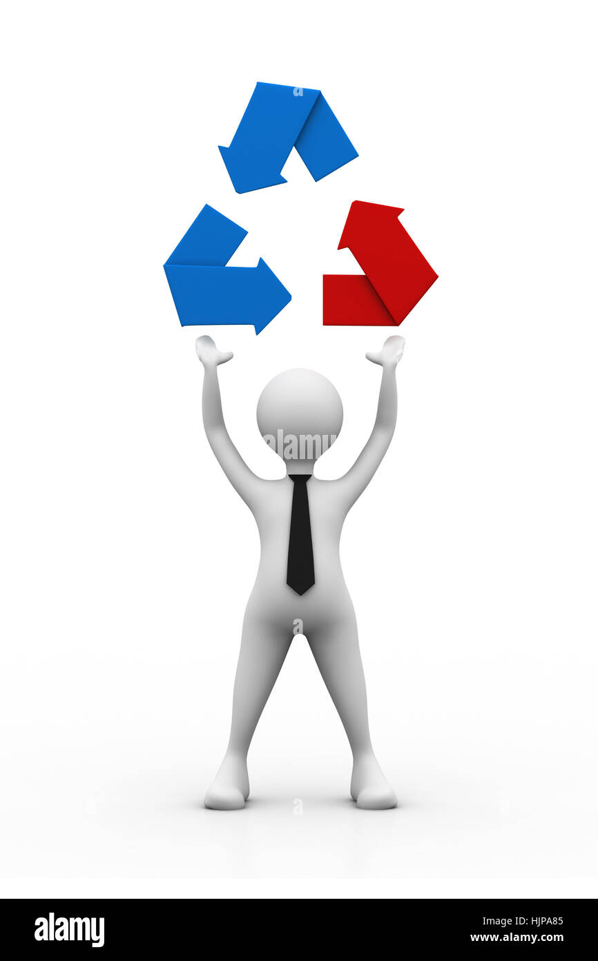 man with recycling symbol Stock Photo - Alamy