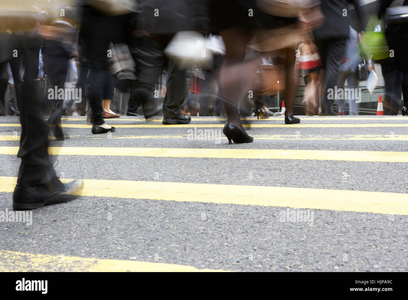 Close Up Of Commuters Feet Crossing Busy Hong Kong Street Stock Photo ...