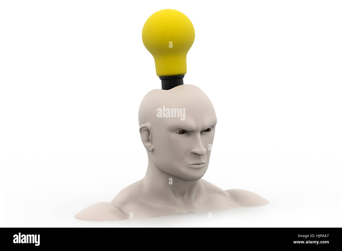 Creative ideas. (bulb and head concept Stock Photo - Alamy