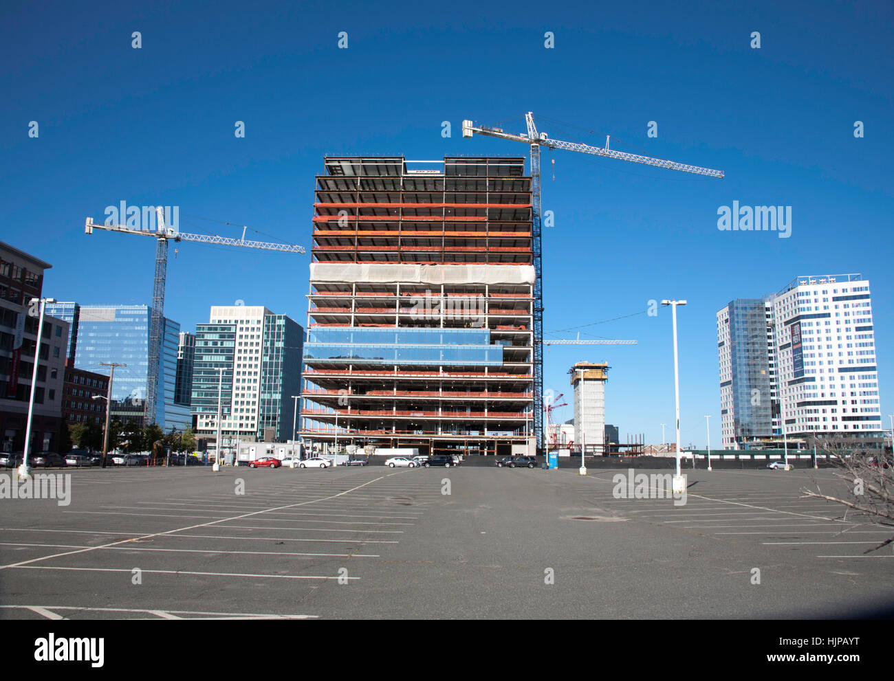 Modern office buildings under construction by Northern Avenue Seaport ...