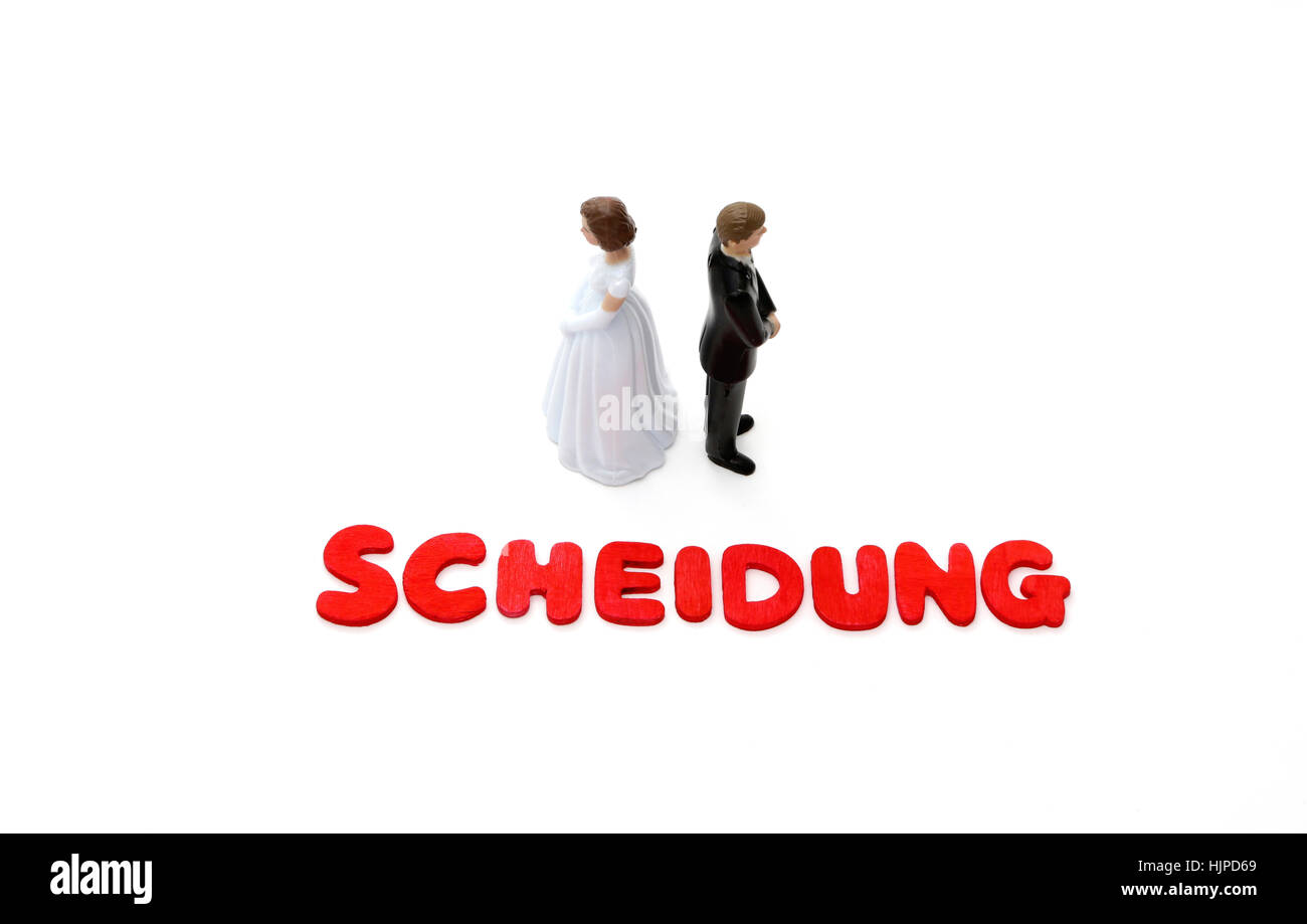 The word scheidung which means divorce in german with a separated ...
