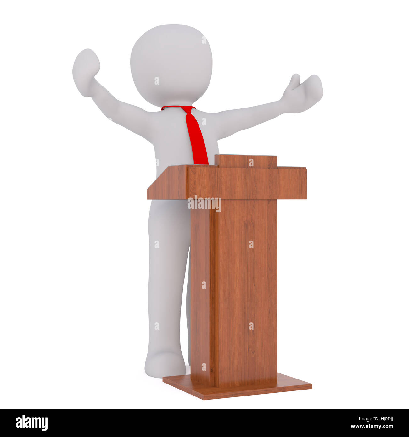 3d businessman or lecturer giving a presentation standing behind a ...
