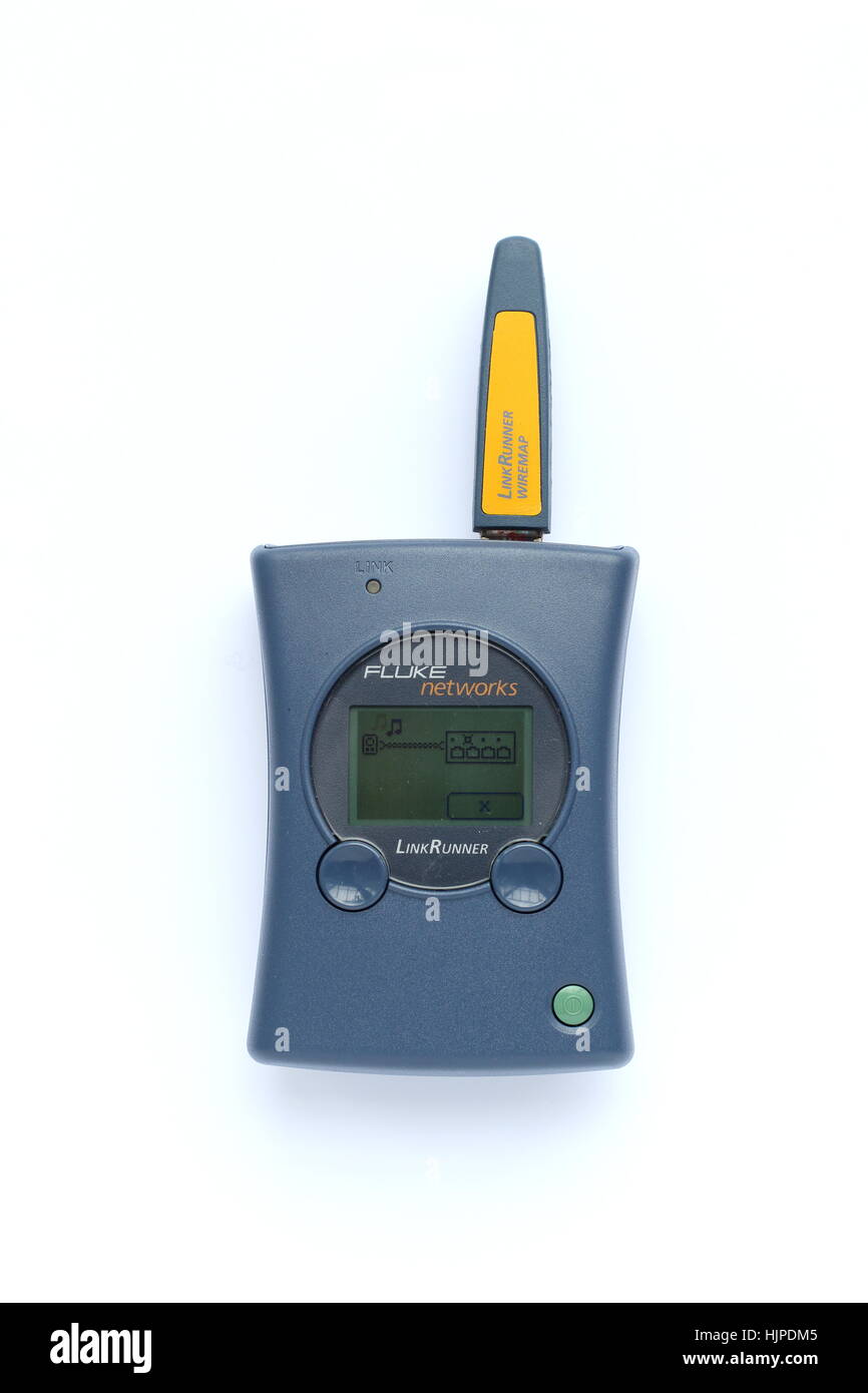 Fluke Networks LinkRunner device isolated against white background ...