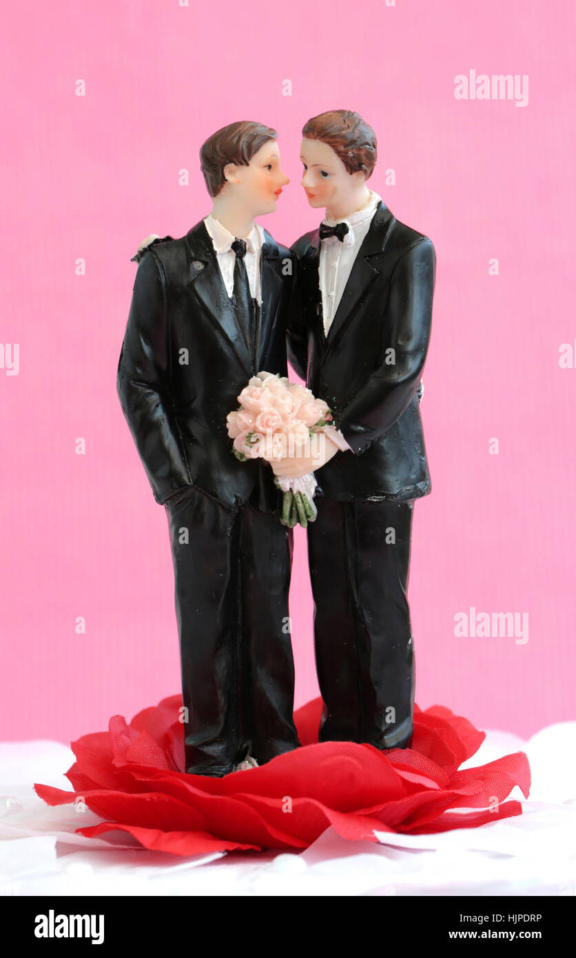 A homosexual couple against a pink background Stock Photo - Alamy