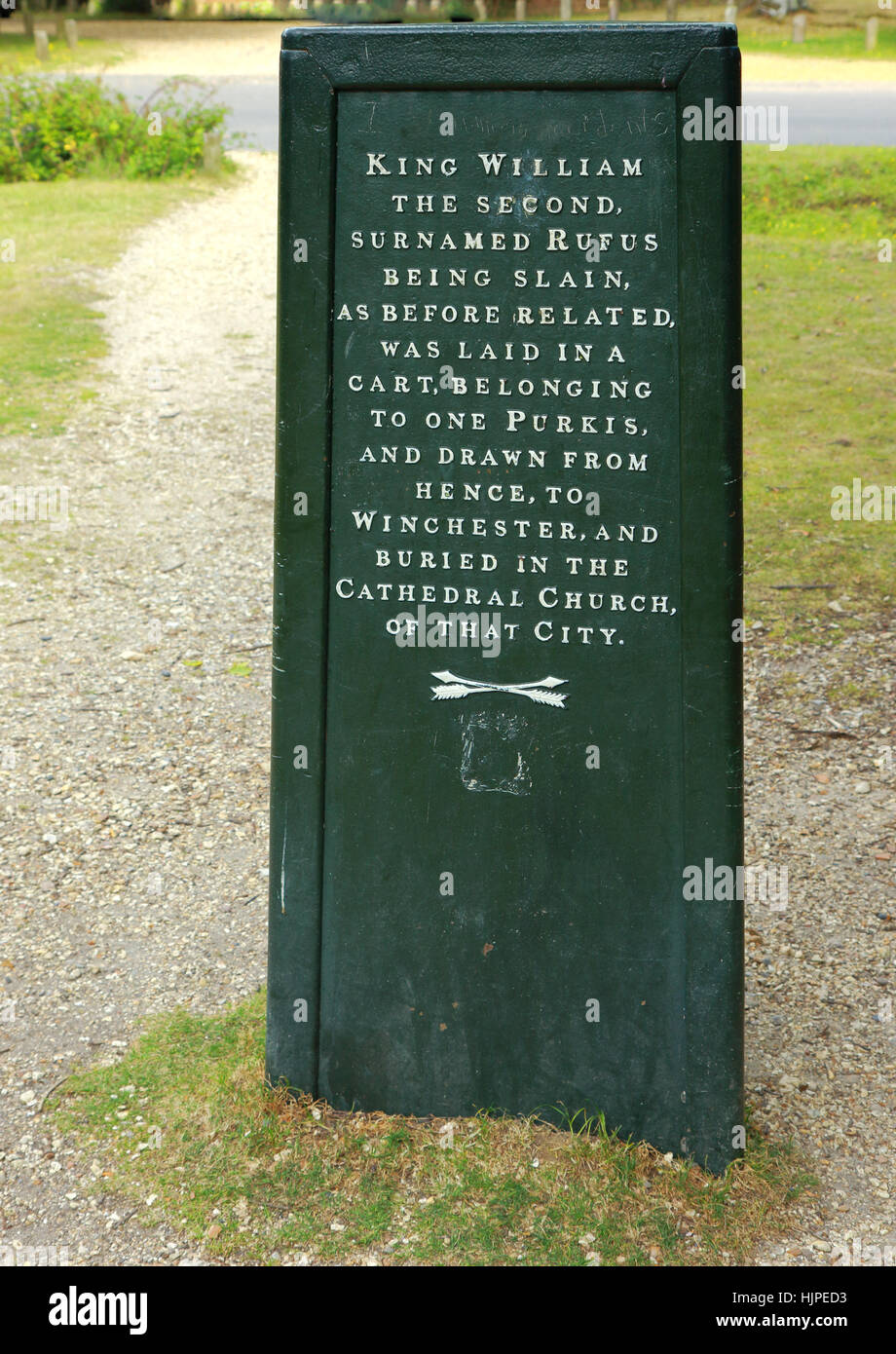 One face of the Rufus stone in the New Forest Stock Photo - Alamy