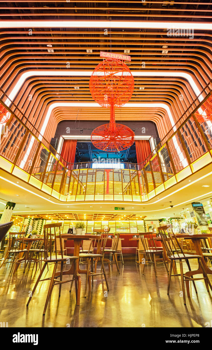 Platea Madrid, a gourmet food hall located in a former cinema on the ...