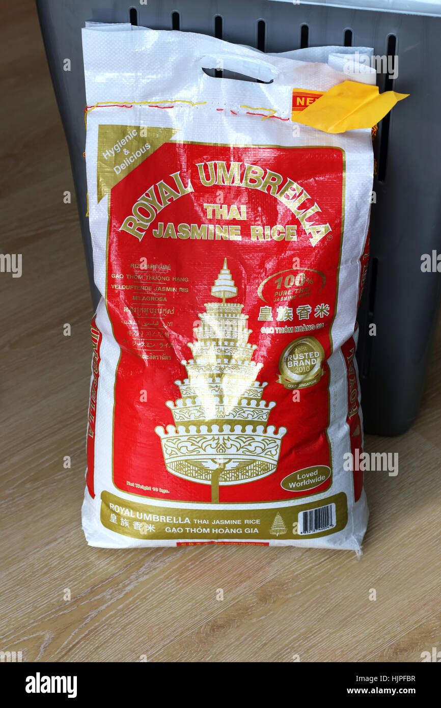 Royal Umbrella Thai Jasmine Rice Stock Photo - Alamy
