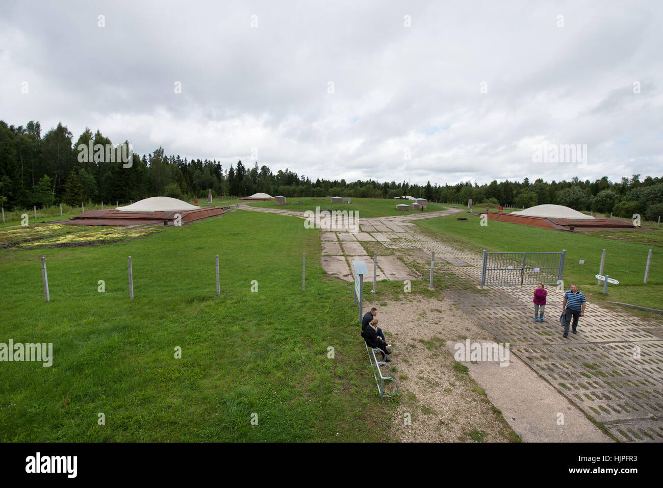 Tourists waiting to enter the Cold War Museum at Plokštinė missile base ...