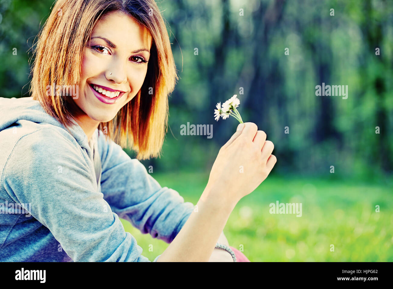 woman, hand, female, tree, park, flower, plant, face, portrait, enjoy ...