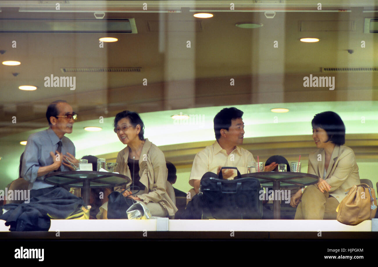 Ginza. Window of a cafe, in Harumi St.Tokyo city, Japan, Asia Stock ...