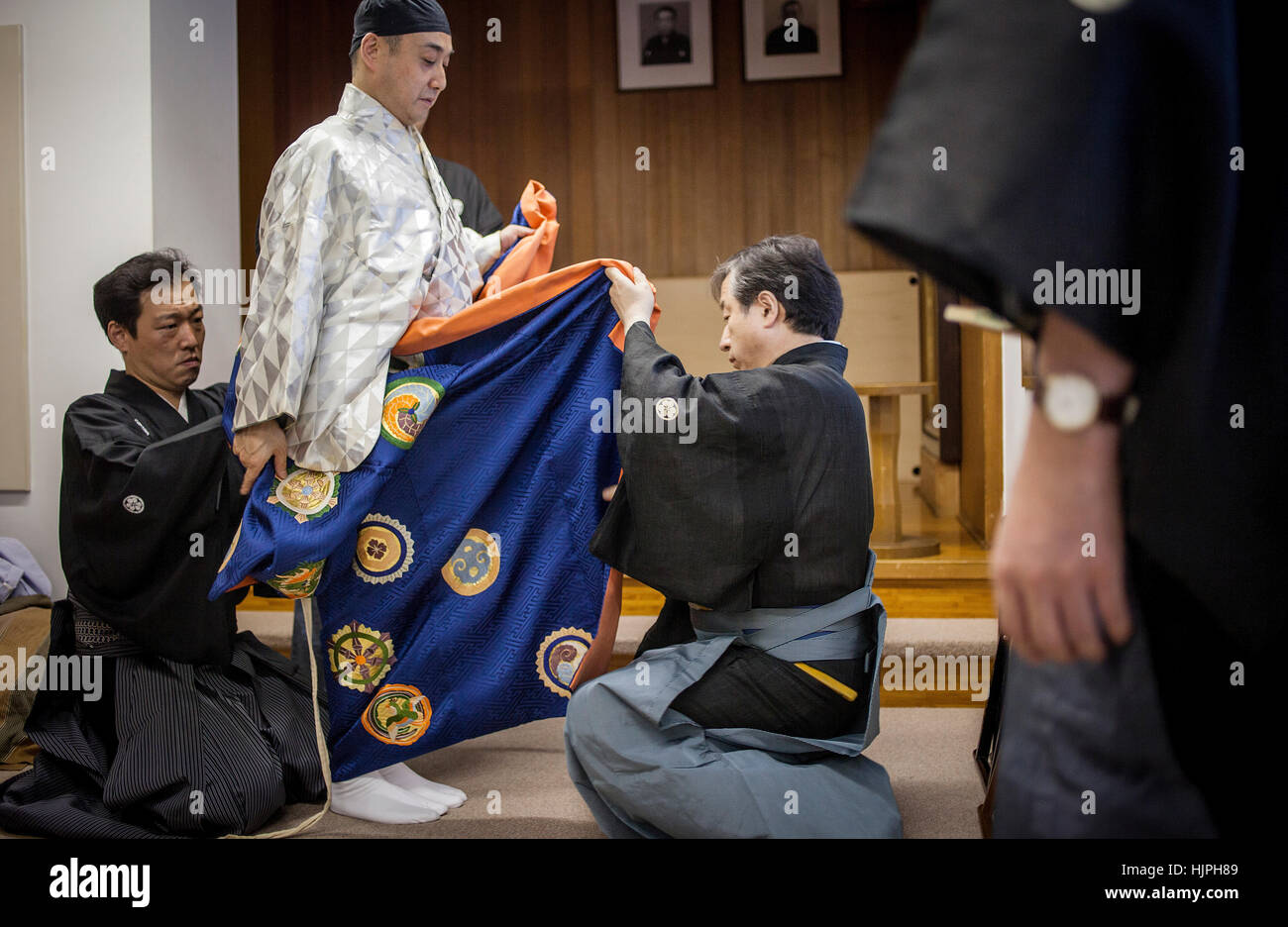 Actors of noh, moments before the show started.National Noh Theatre,4 ...