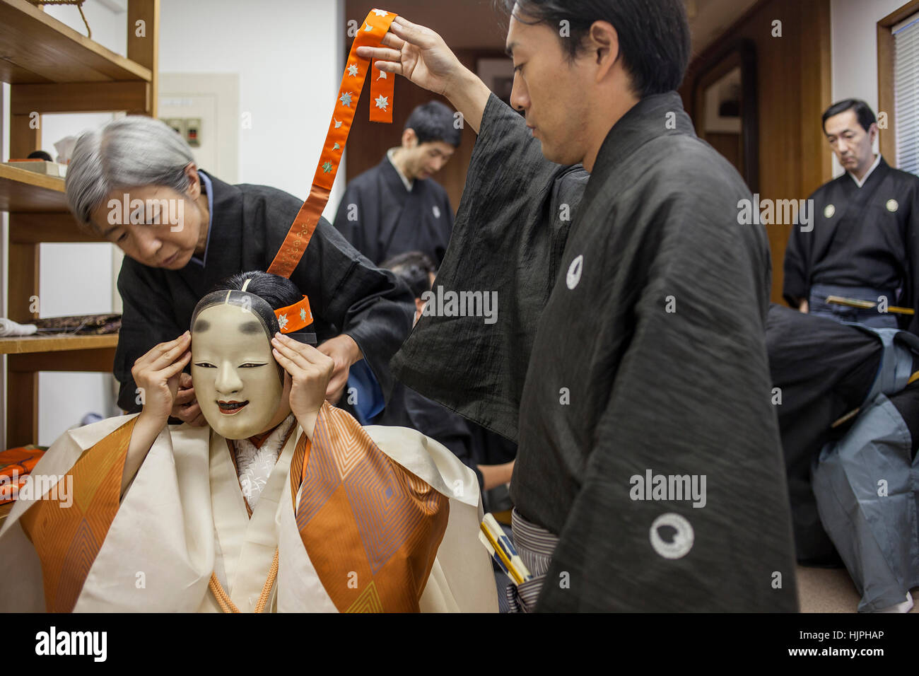 Actors of noh, moments before the show started.National Noh Theatre,4 ...