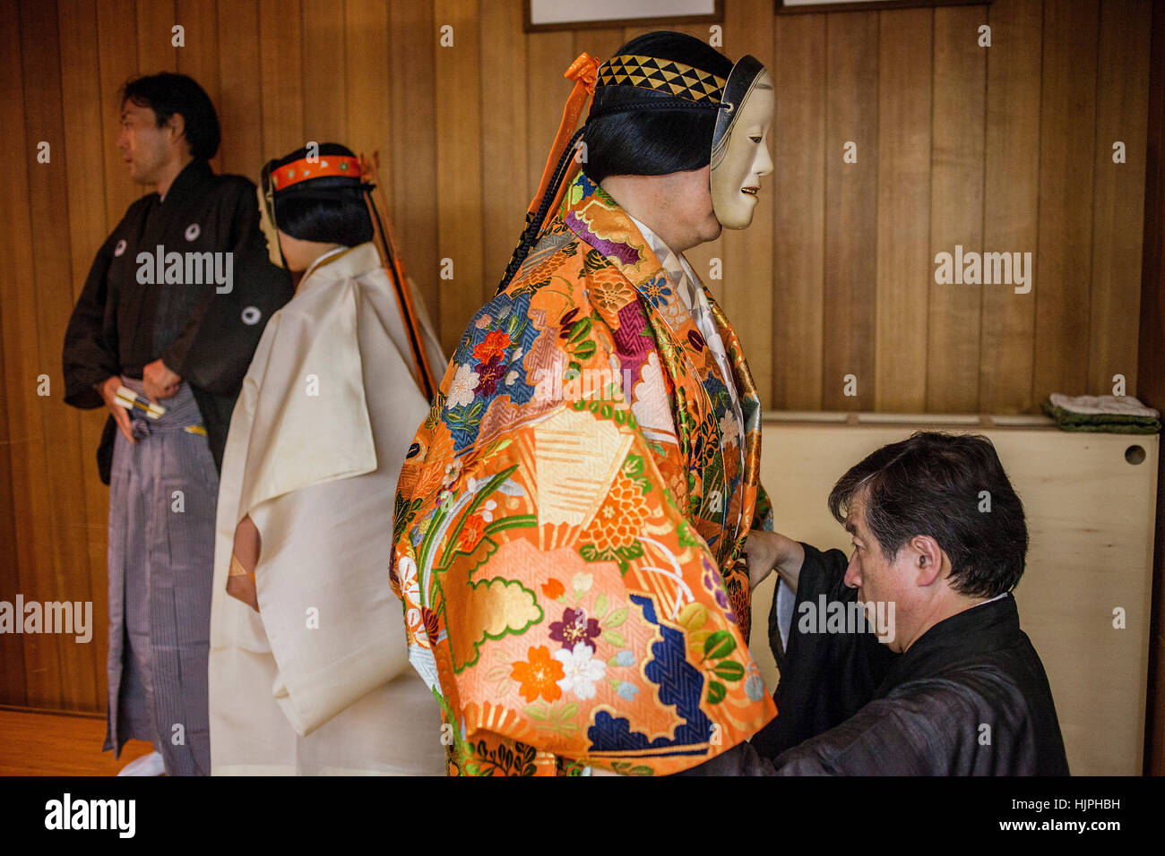 Actors of noh, moments before the show started.National Noh Theatre,4 ...