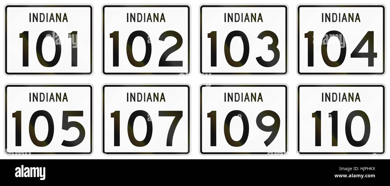 Collection of Indiana Route shields used in the United States Stock ...