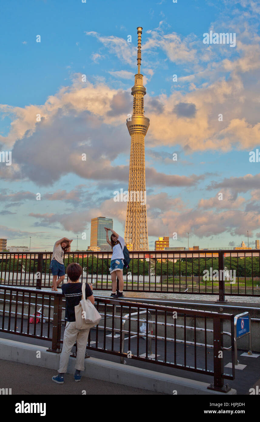 Sky Tree from Sumida Koen Park, Asakusa District, Tokyo, Japan Stock ...
