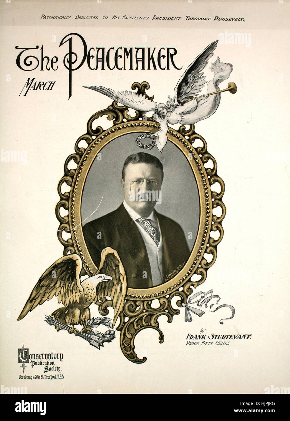Sheet music cover image of the song 'The Peacemaker March', with ...