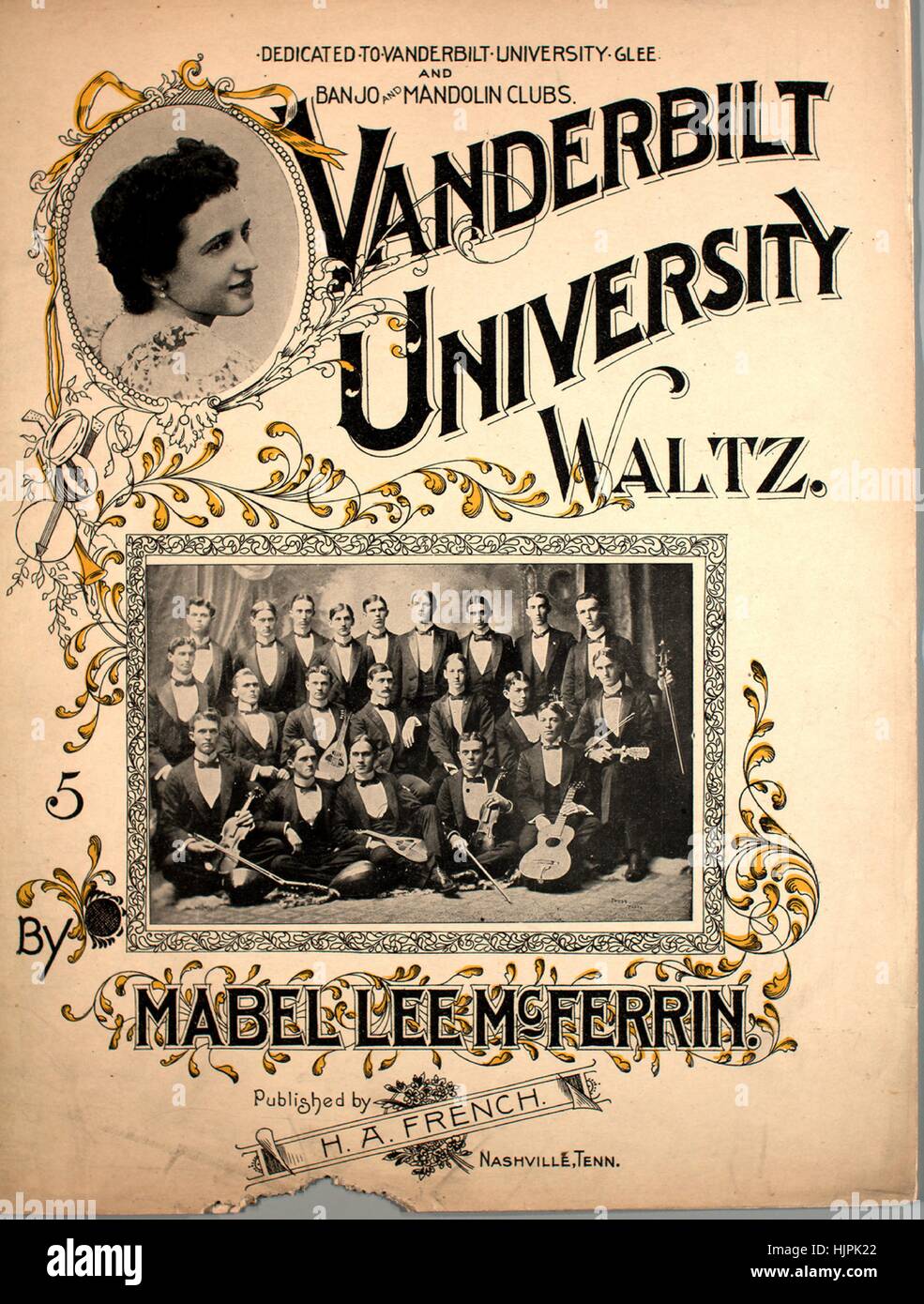 Sheet music cover image of the song 'Vanderbilt University Waltz', with ...