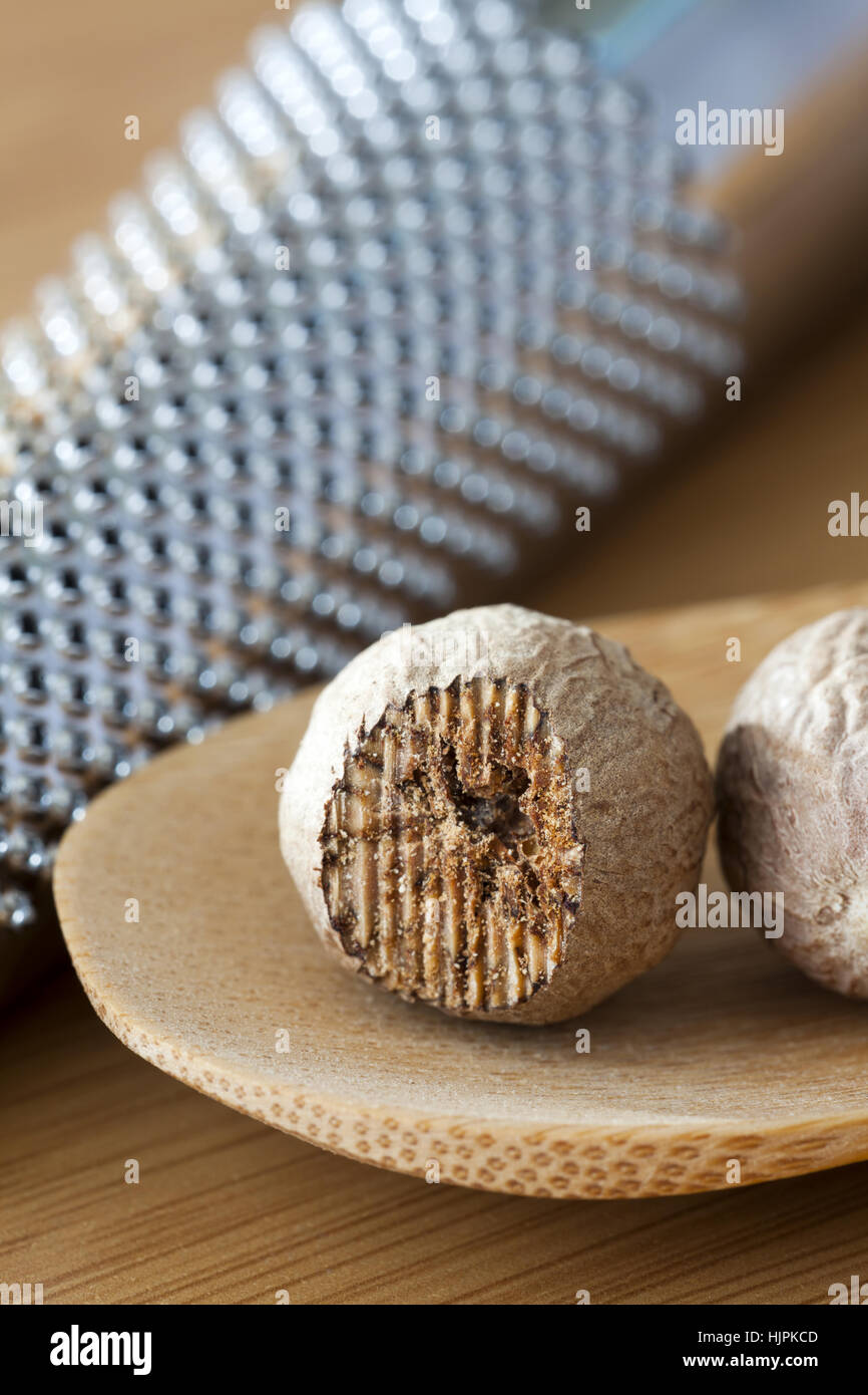 nutmeg and grater Stock Photo - Alamy