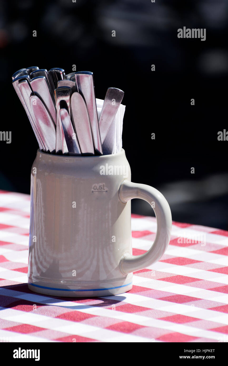 restaurant, jug, traditional, fork, bavarian, setting, silverware ...