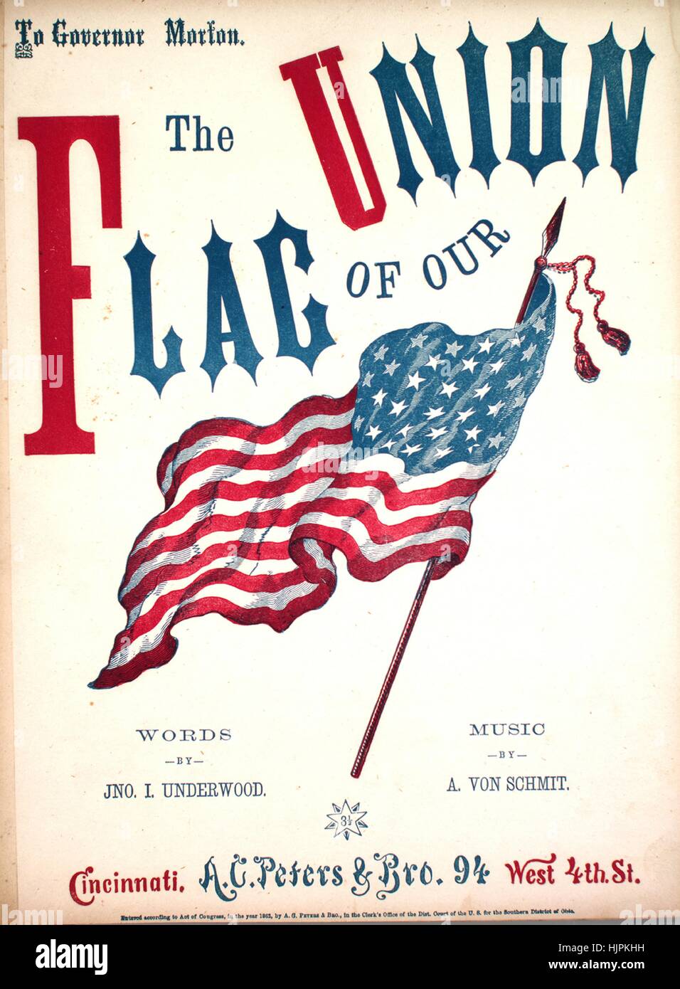 Sheet music cover image of the song 'The Flag of Our Union', with ...