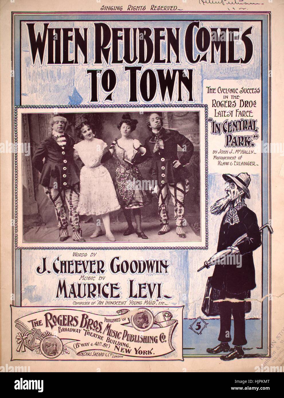 Sheet music cover image of the song 'When Reuben Comes To Town', with ...
