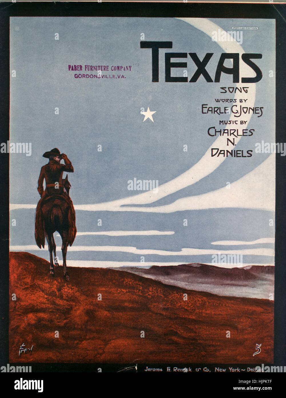Sheet music cover image of the song 'Texas Song', with original ...