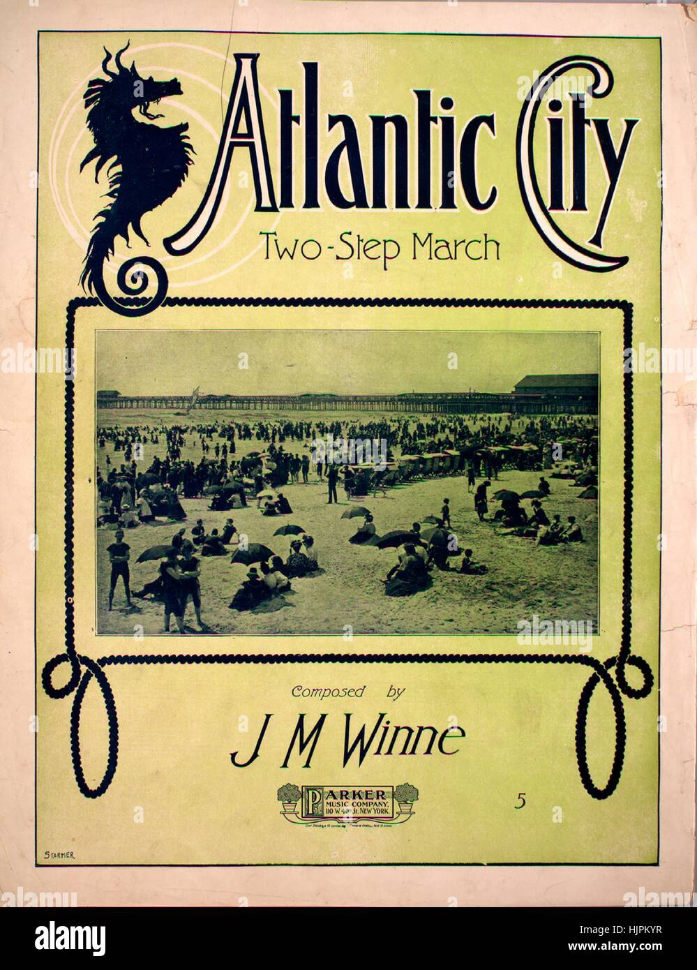 Sheet music cover image of the song 'Atlantic City Two-Step March ...