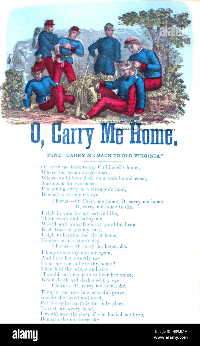 Sheet music cover image of the song 'Song Sheet O, Carry Me Home', with ...