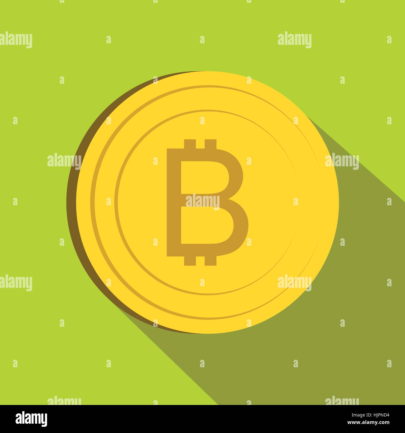 Thai currency symbol baht icon in flat style on green background Stock ...