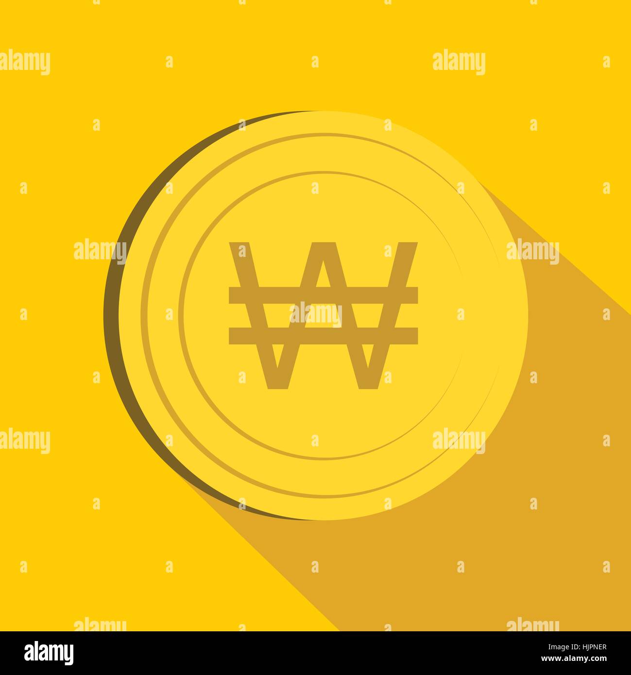 Won icon in flat style on yellow background Stock Vector Image & Art ...