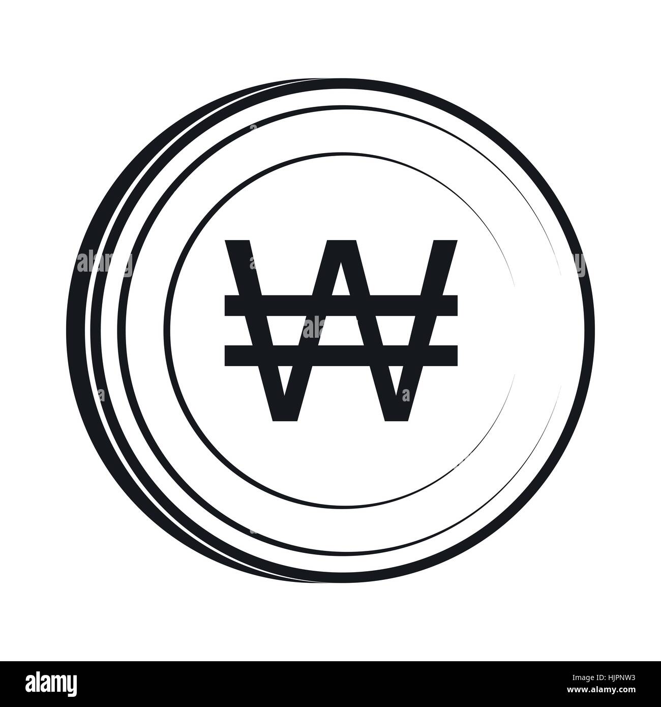 Won icon in simple style isolated on white background Stock Vector ...