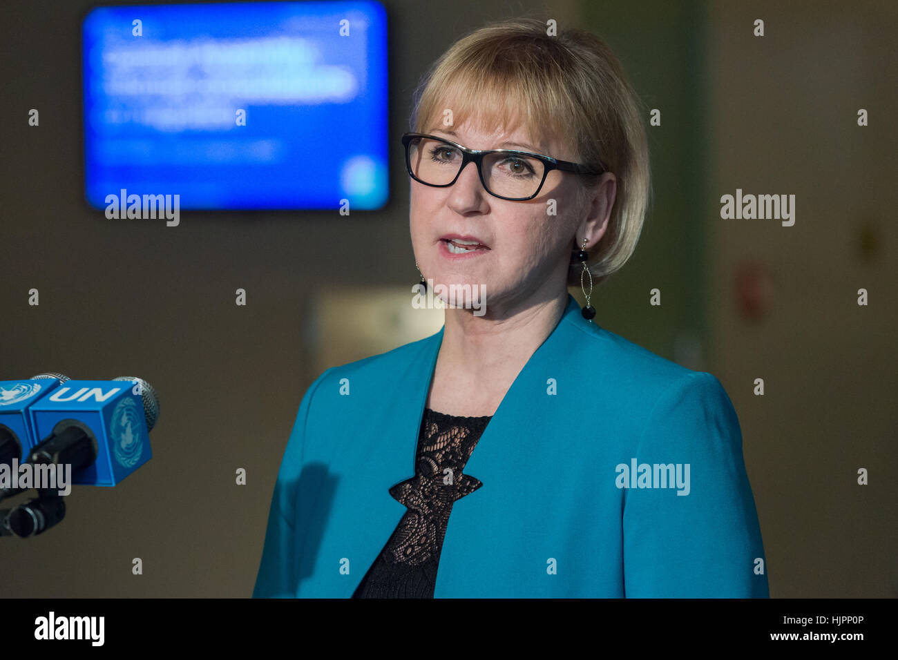 New York, United States. 24th Jan, 2017. Swedish Foreign Minister ...