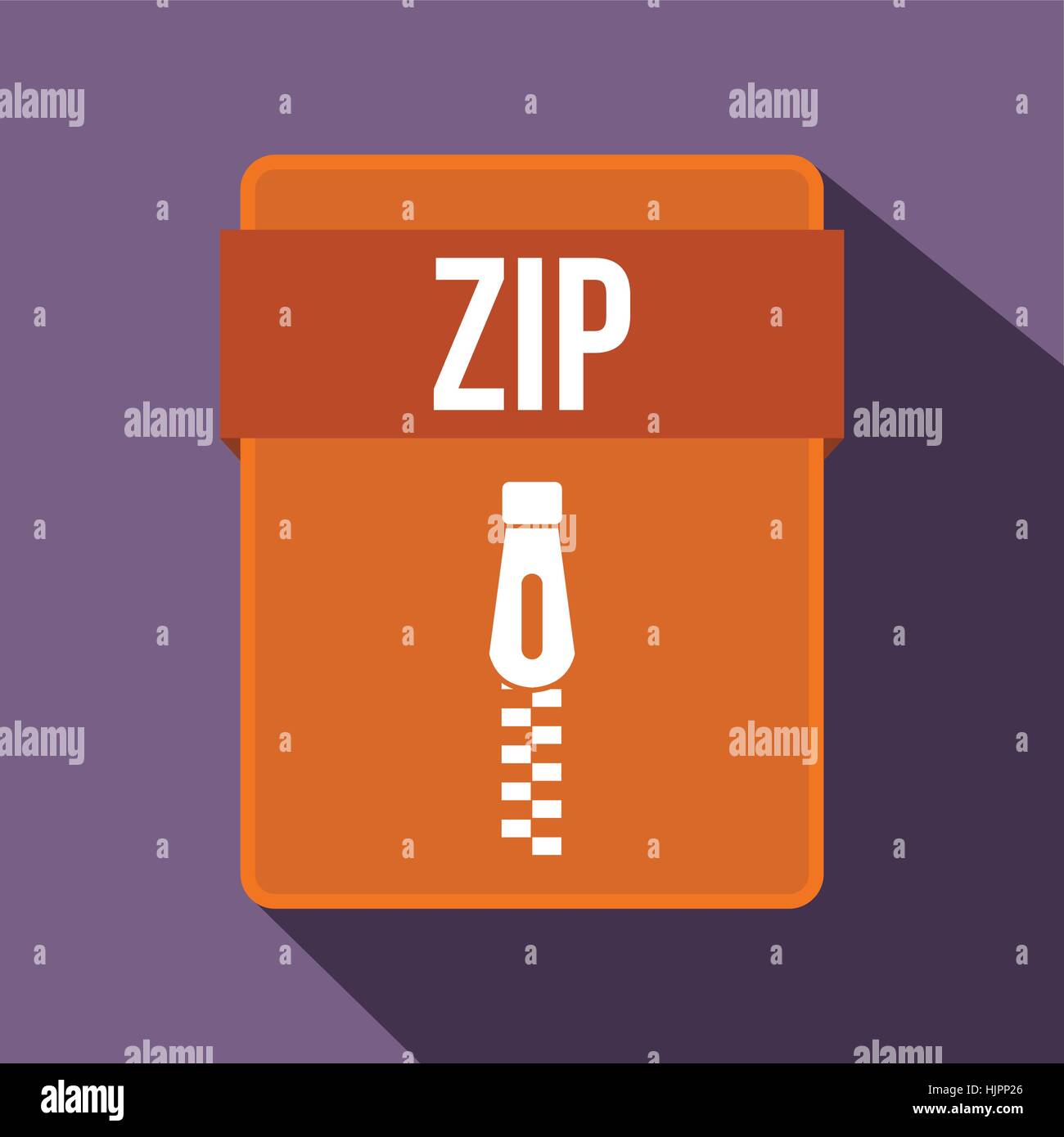 ZIP file icon in flat style on a violet background Stock Vector Image ...