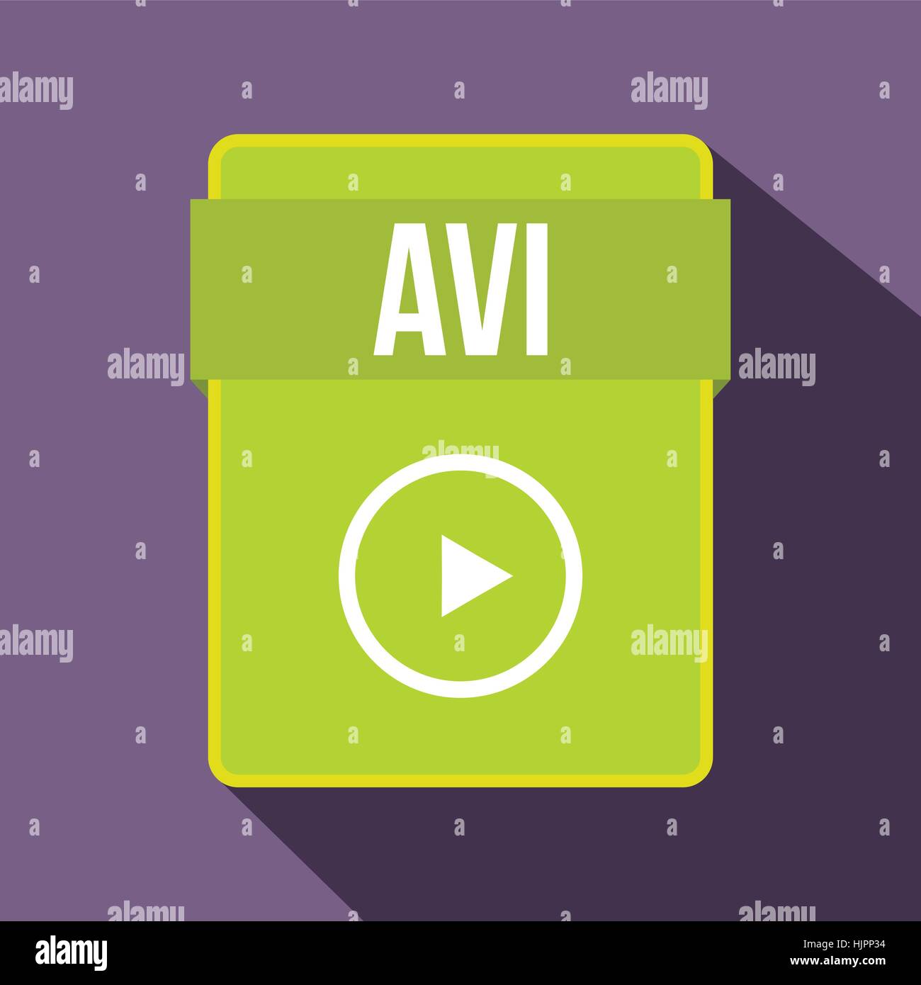 AVI file icon in flat style on a violet background Stock Vector Image ...