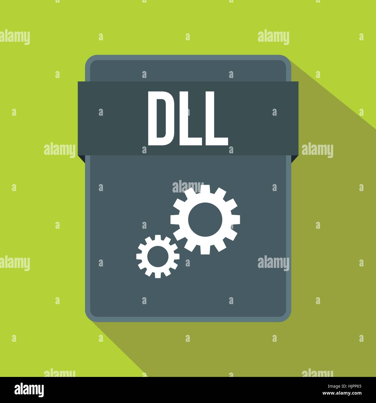 DLL file icon in flat style on a green background Stock Vector Image ...