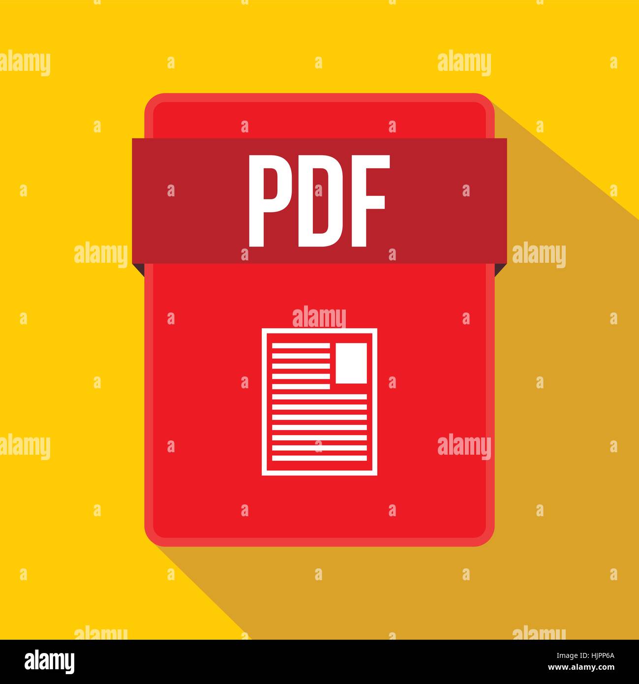 PDF file icon in flat style on a yellow background Stock Vector Image ...