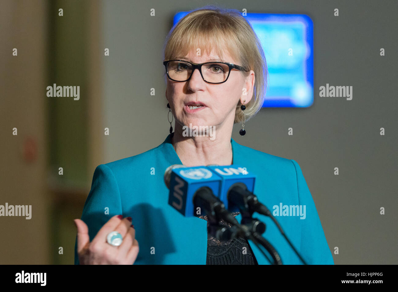 New York, United States. 24th Jan, 2017. Swedish Foreign Minister ...