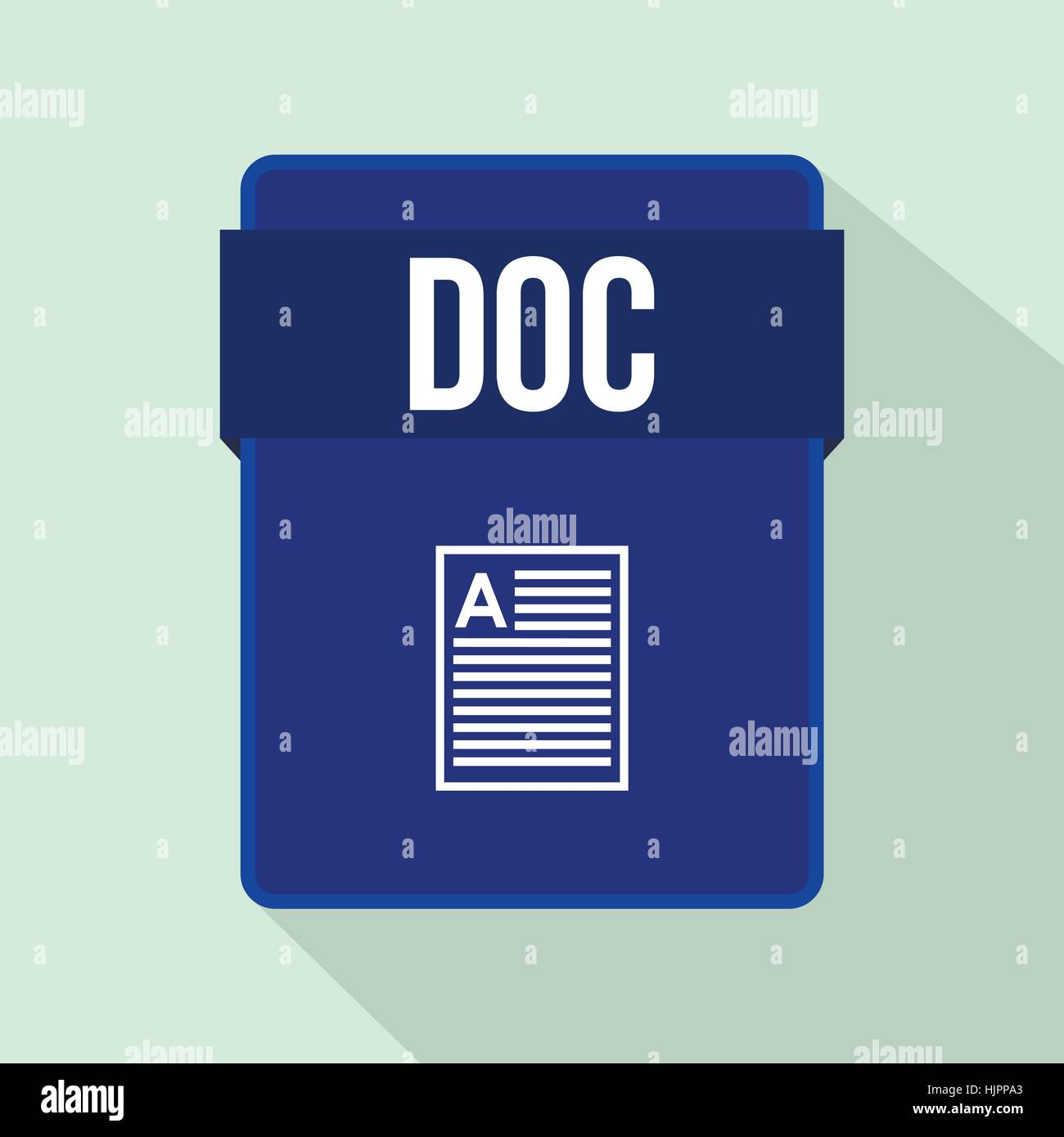 DOC file icon in flat style on a light blue background Stock Vector ...